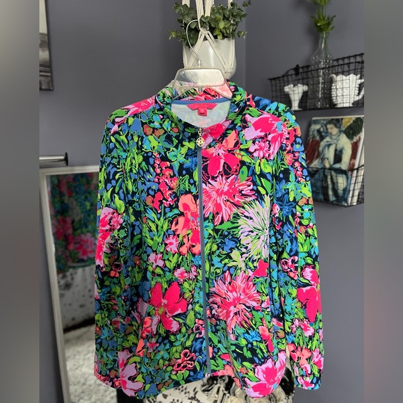 Lilly Pulitzer | Tops | Lilly Pulitzer Xl Leona Full Zipup Jacket Upf 5 ...